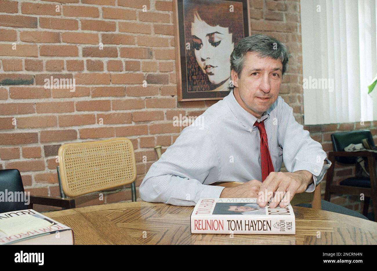 Tom Hayden talks about his new book, "Reunion," during a interview at ...