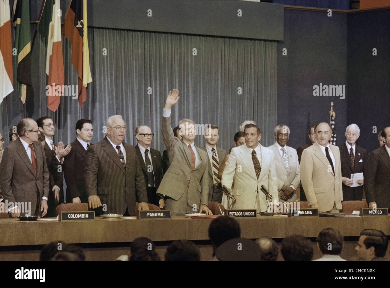 President Jimmy Carter with others while signing Panama Canal Treaty in ...