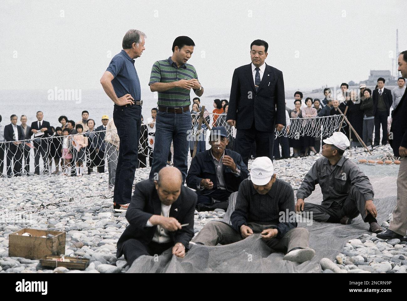 Former President Jimmy Carter watches Japanese fishermen’s works on the ...