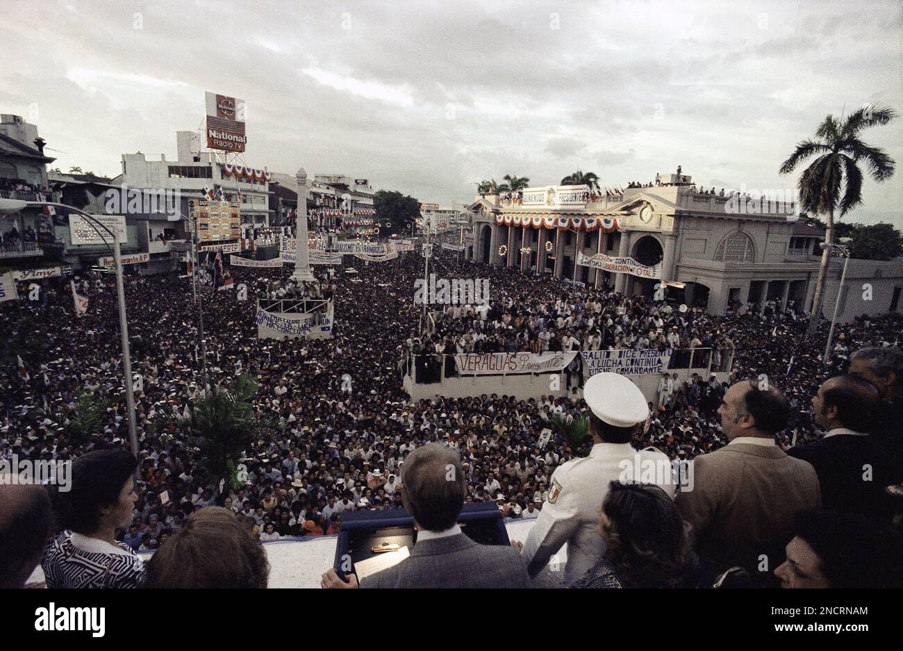 President Jimmy Carter with others upon arrival in Panama on June 16 ...