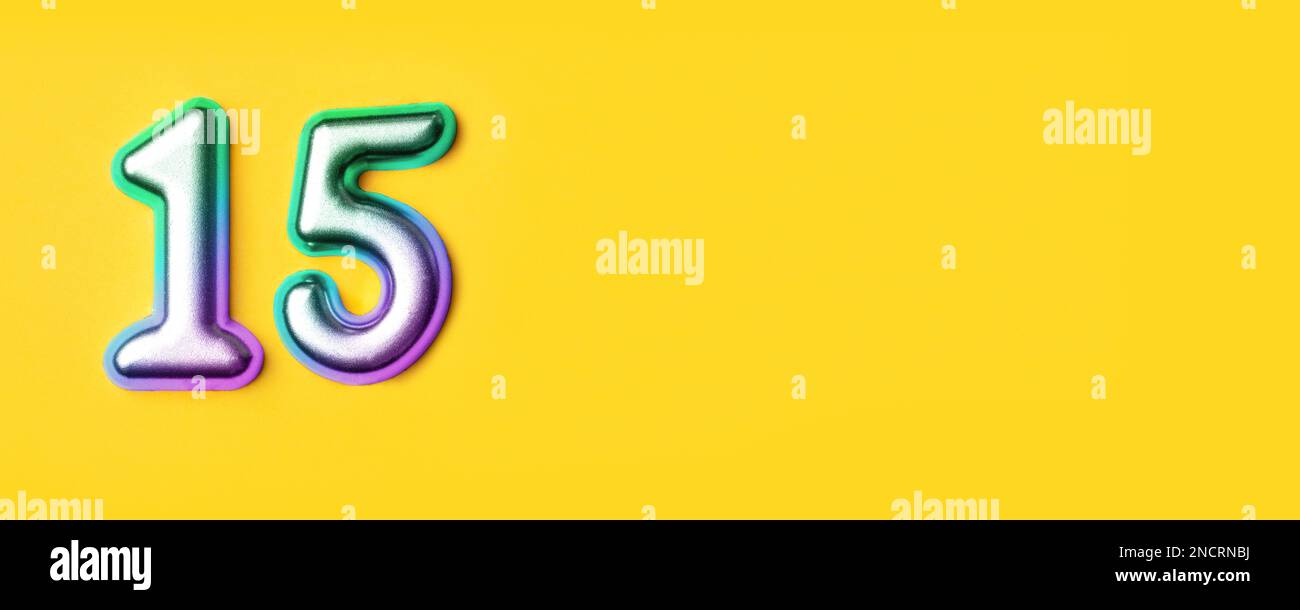 15 years celebration. Greeting banner Stock Photo - Alamy