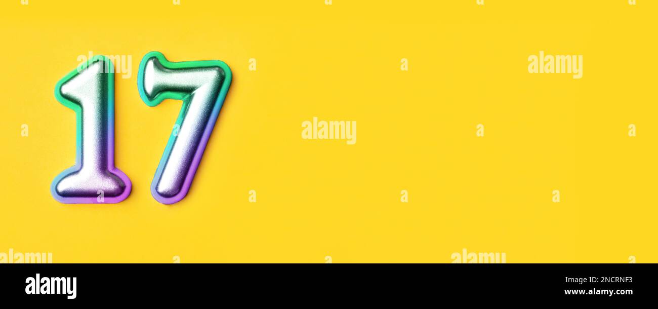 17 years celebration. Greeting banner Stock Photo - Alamy