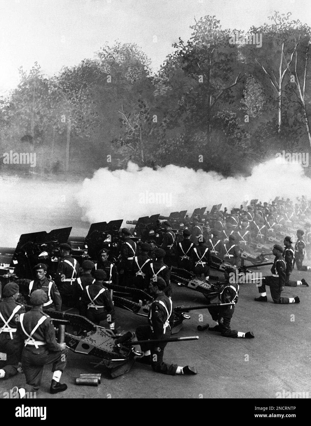 Guns of the 3rd Regiment, Royal Horse Artillery, as they fired the ...
