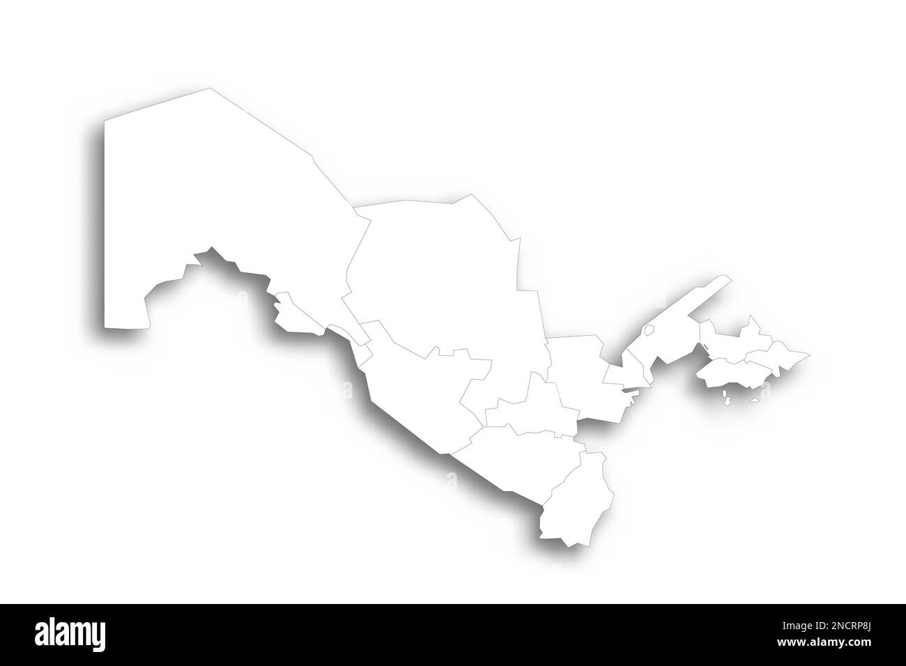 Uzbekistan political map of administrative divisions - regions ...