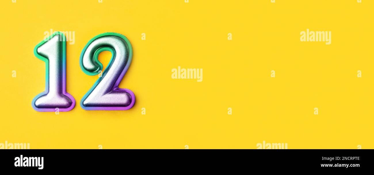 12 years celebration. Greeting banner Stock Photo - Alamy