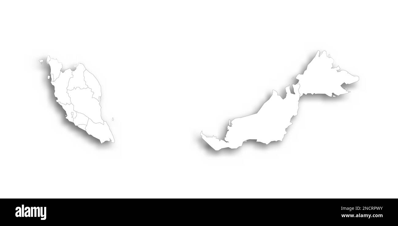Malaysia political map of administrative divisions - states and federal ...