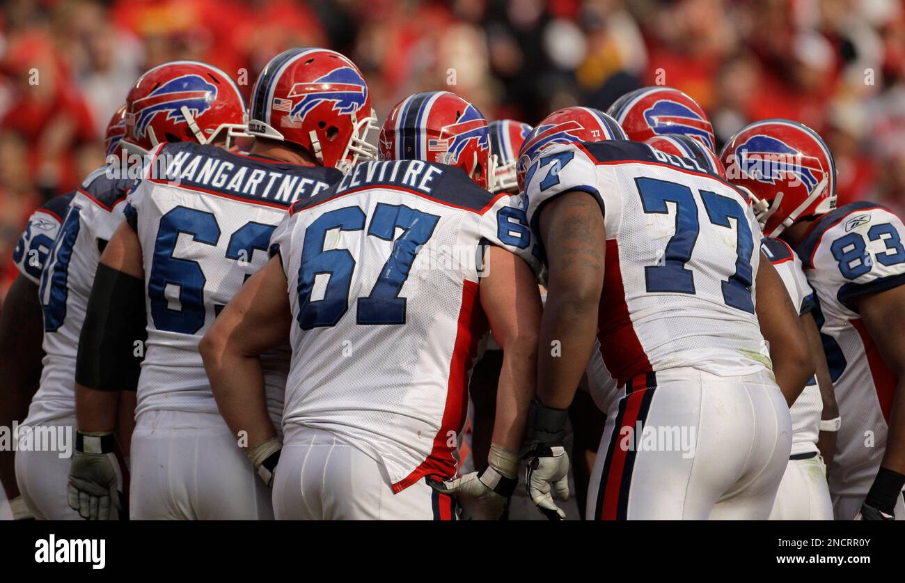 Buffalo Bills huddle during the fourth quarter of an NFL football game ...