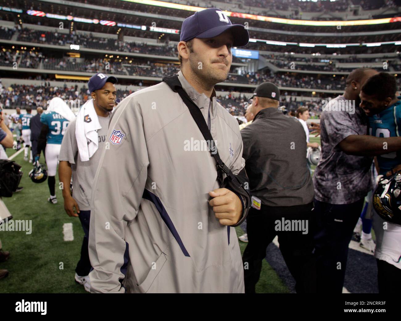 Dallas Cowboys quarterbacks Tony Romo after an NFL football game ...