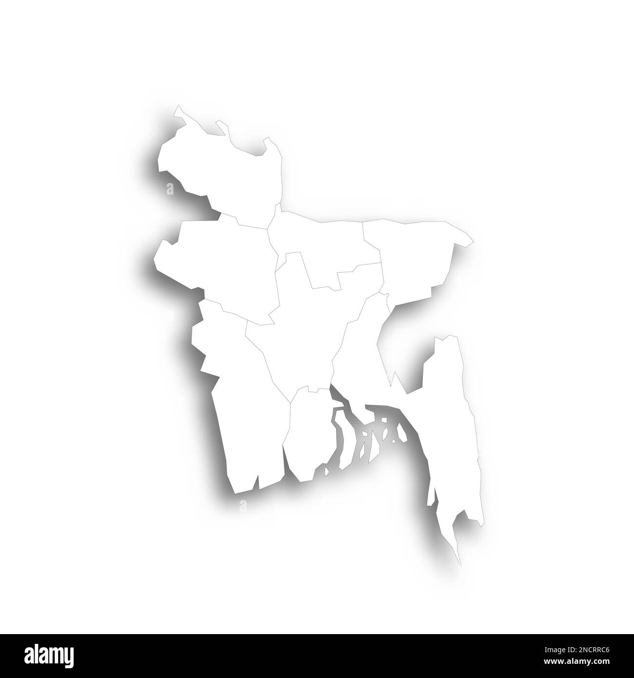 Bangladesh political map of administrative divisions - divisions. Flat ...