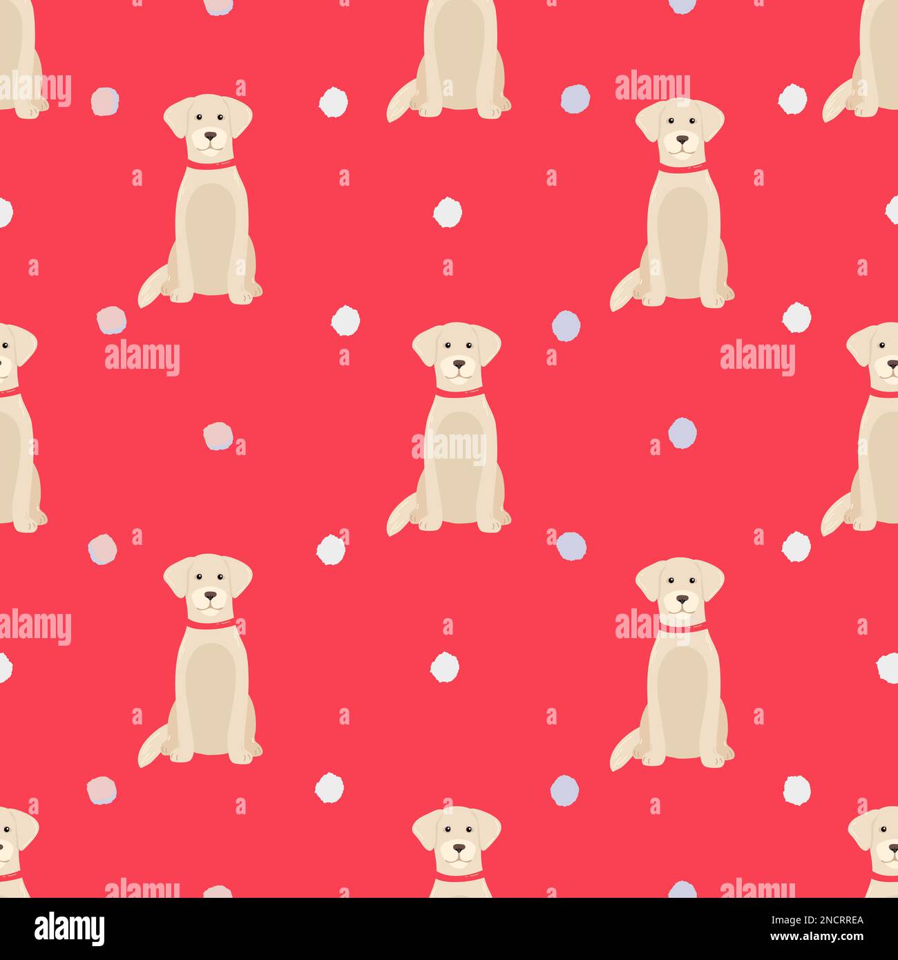 Golden retriever dogs in different poses and coat colors. Seamless ...