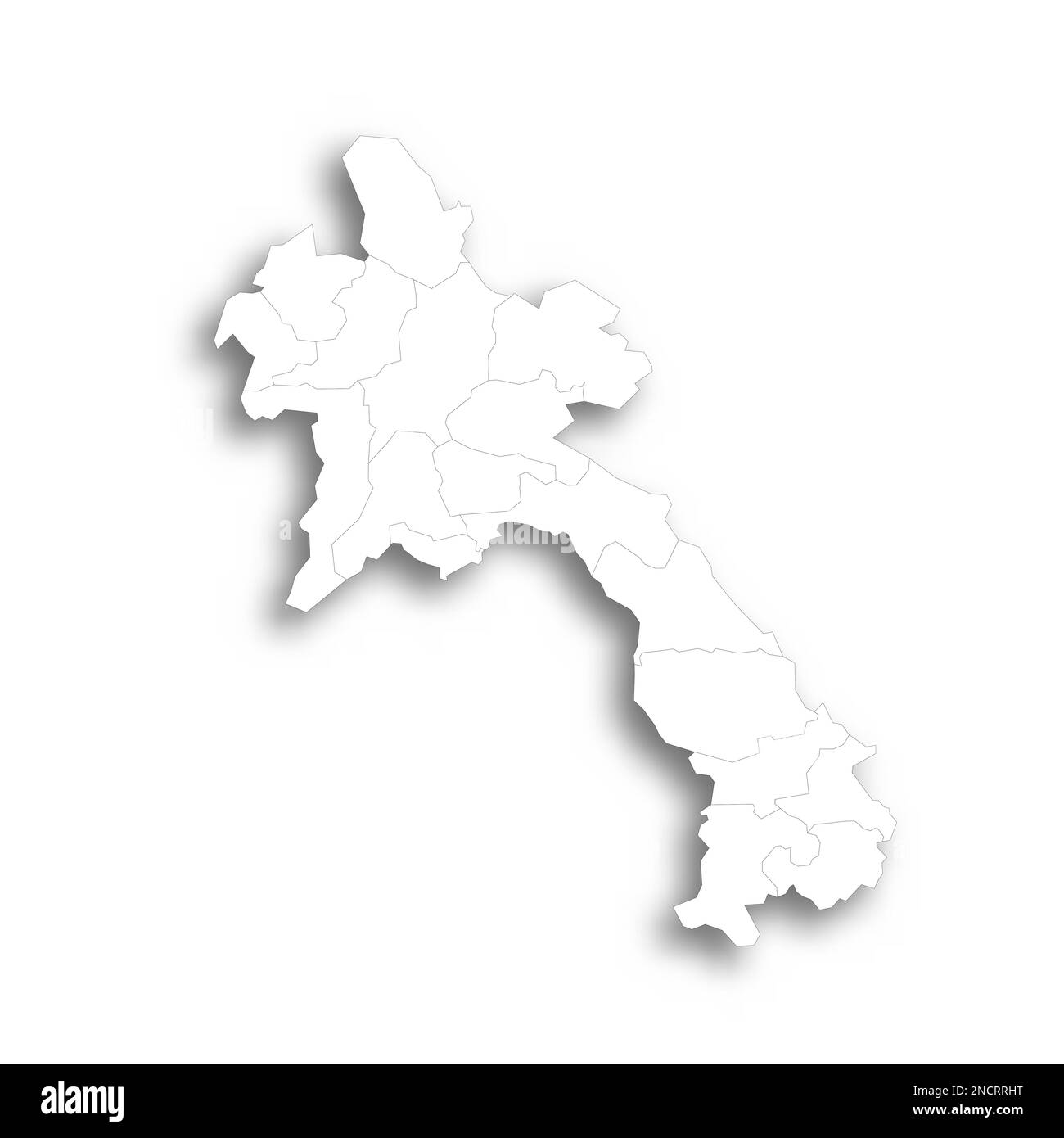 Laos political map of administrative divisions - provinces and ...