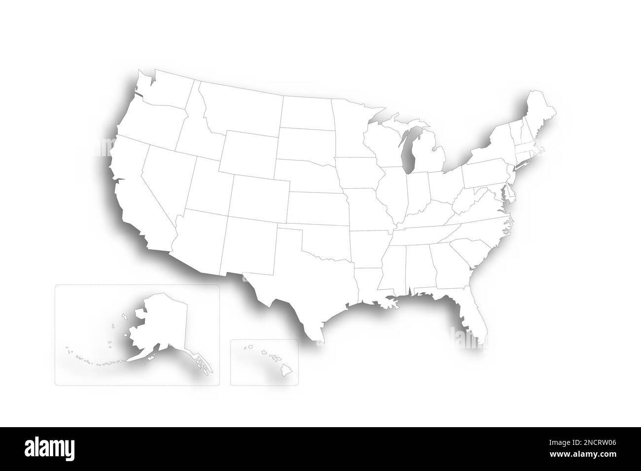 United States of America political map of administrative divisions ...