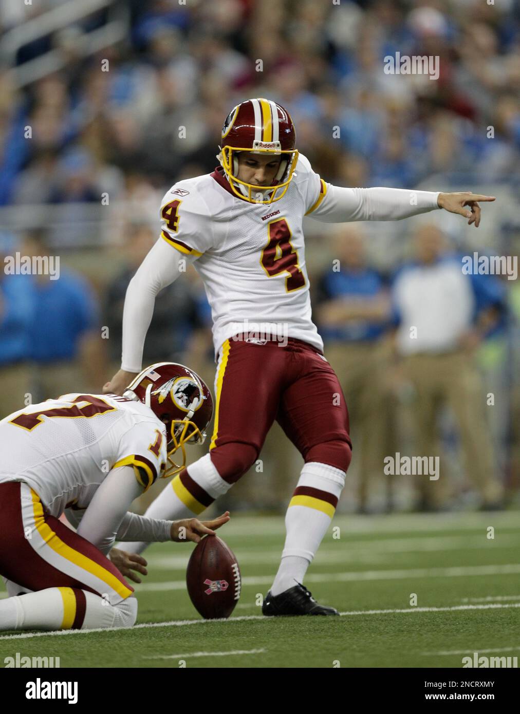 Washington Redskins place kicker Graham Gano (4) kicks a field goal ...