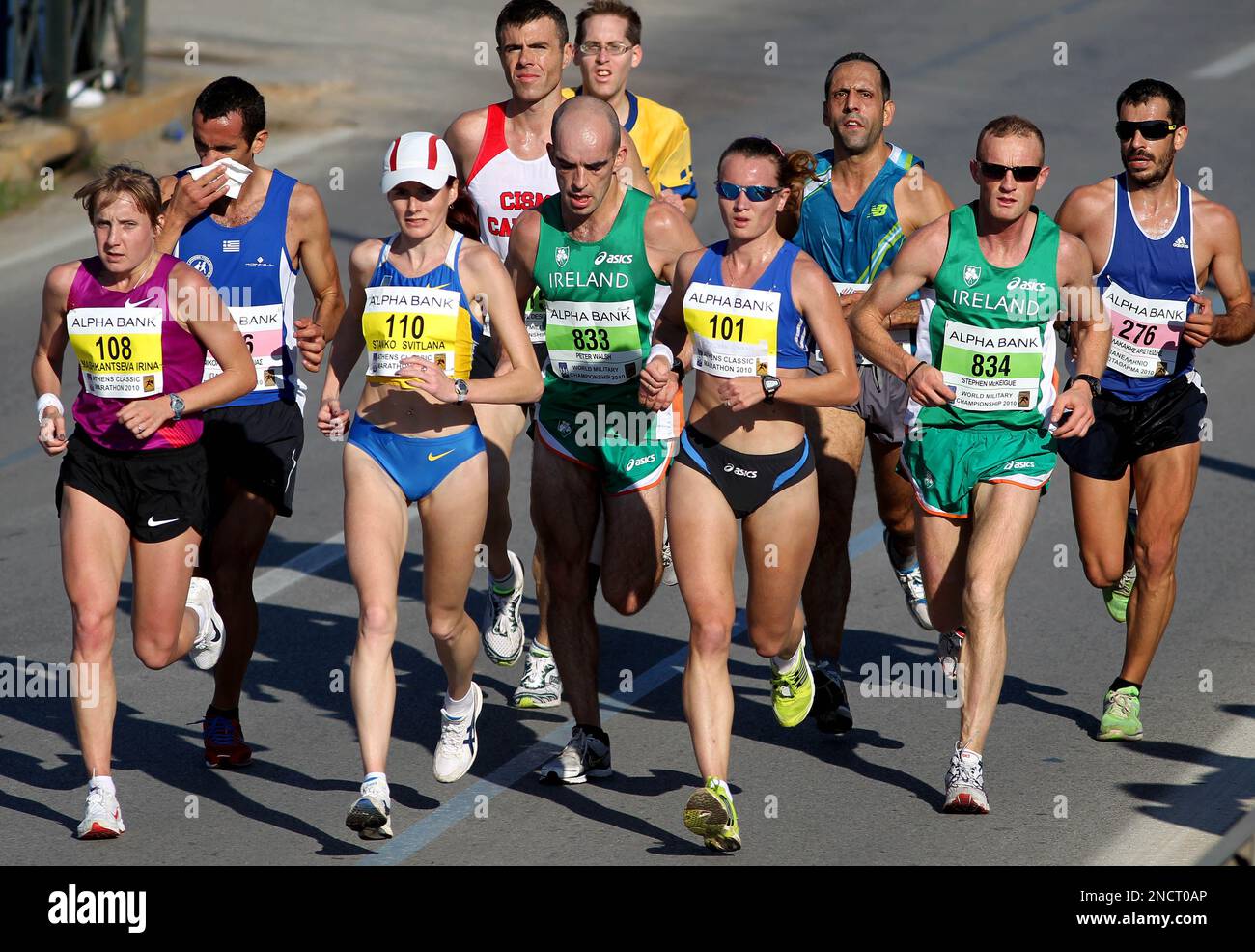 Runners compete the Athens classic Marathon, in Athens, on Sunday, Oct ...