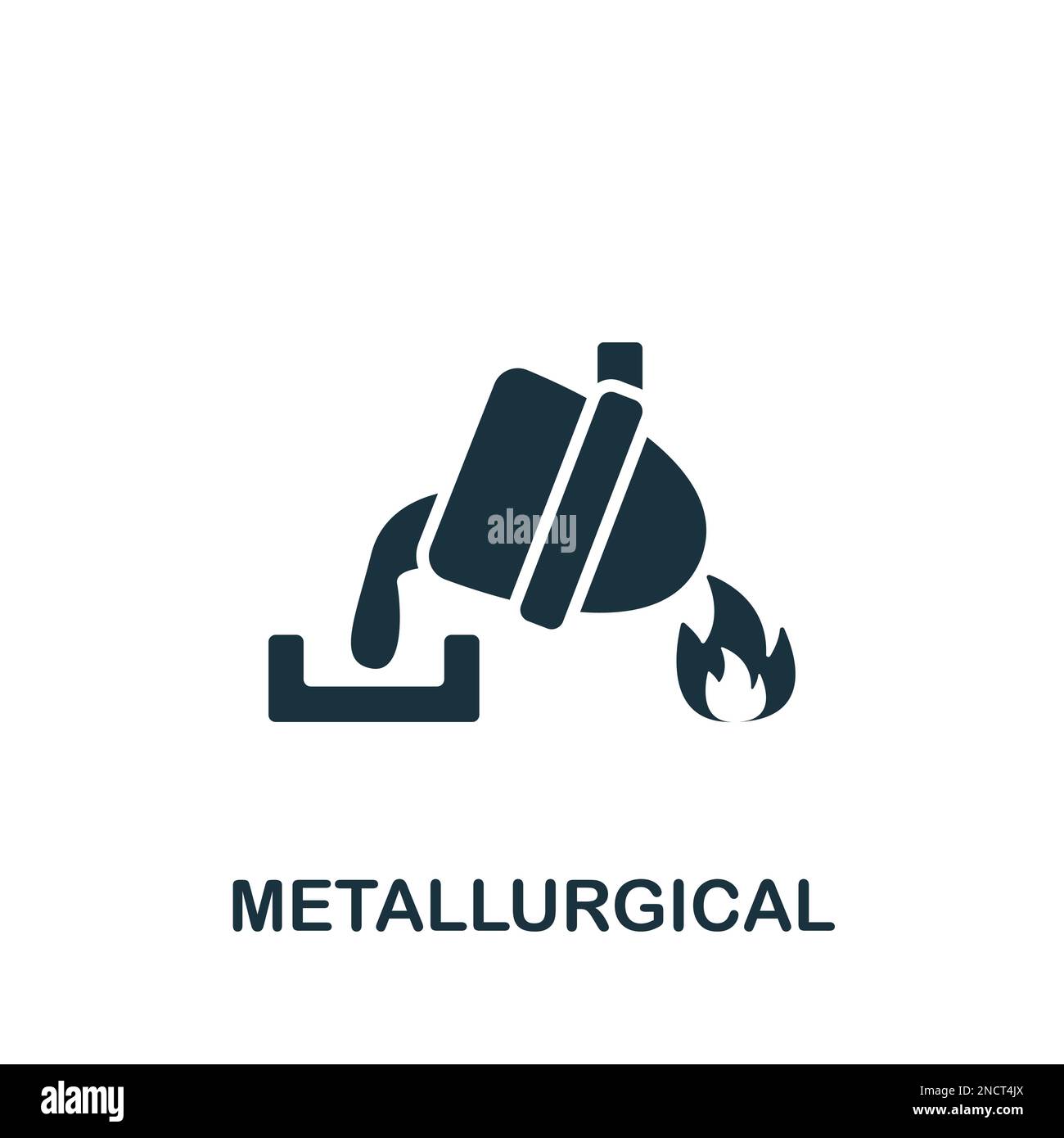 Metallurgical icon. Monochrome simple sign from engineering collection ...