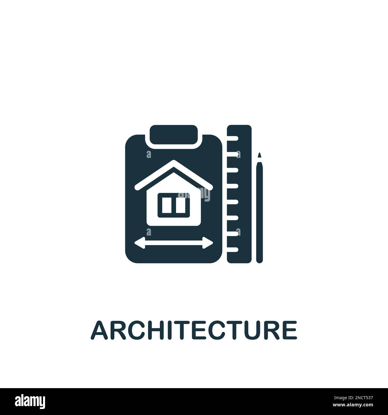 Architecture icon. Monochrome simple sign from engineering collection ...