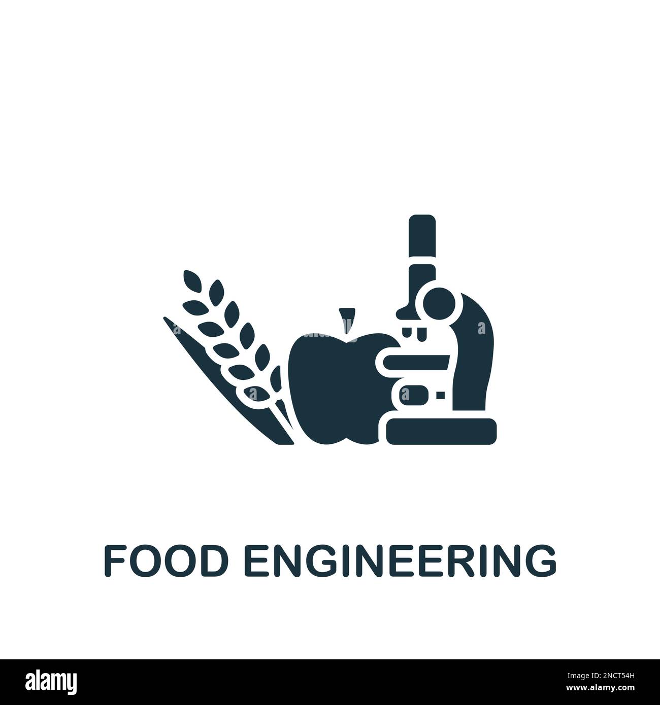 Food engineering icon. Monochrome simple sign from engineering ...