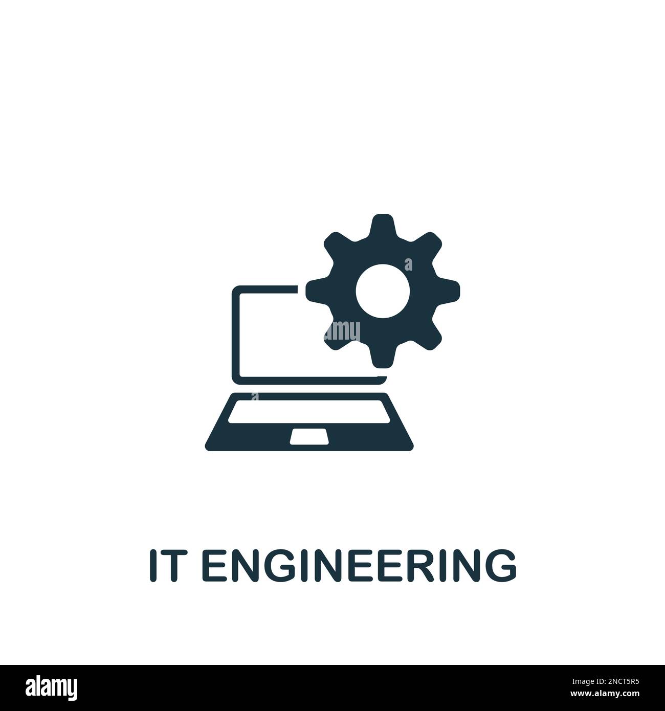 IT engineering icon. Monochrome simple sign from engineering collection ...