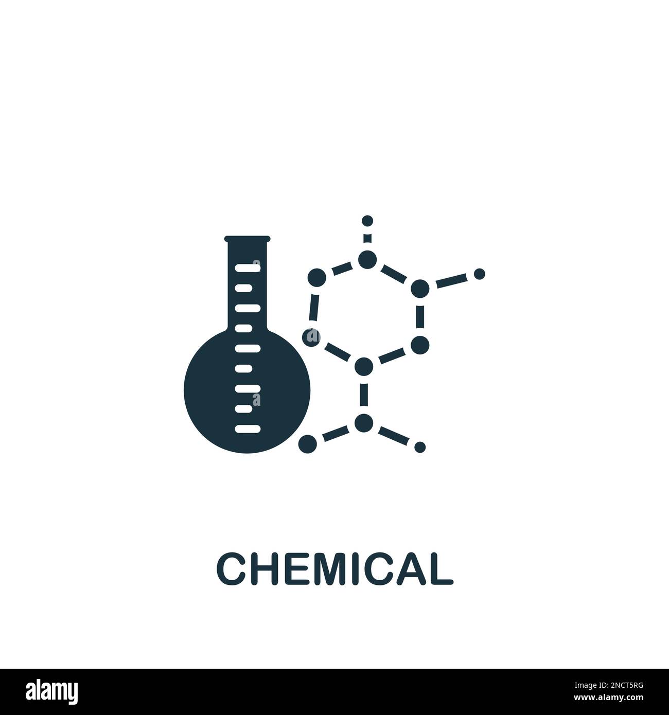 Chemical icon. Monochrome simple sign from engineering collection ...