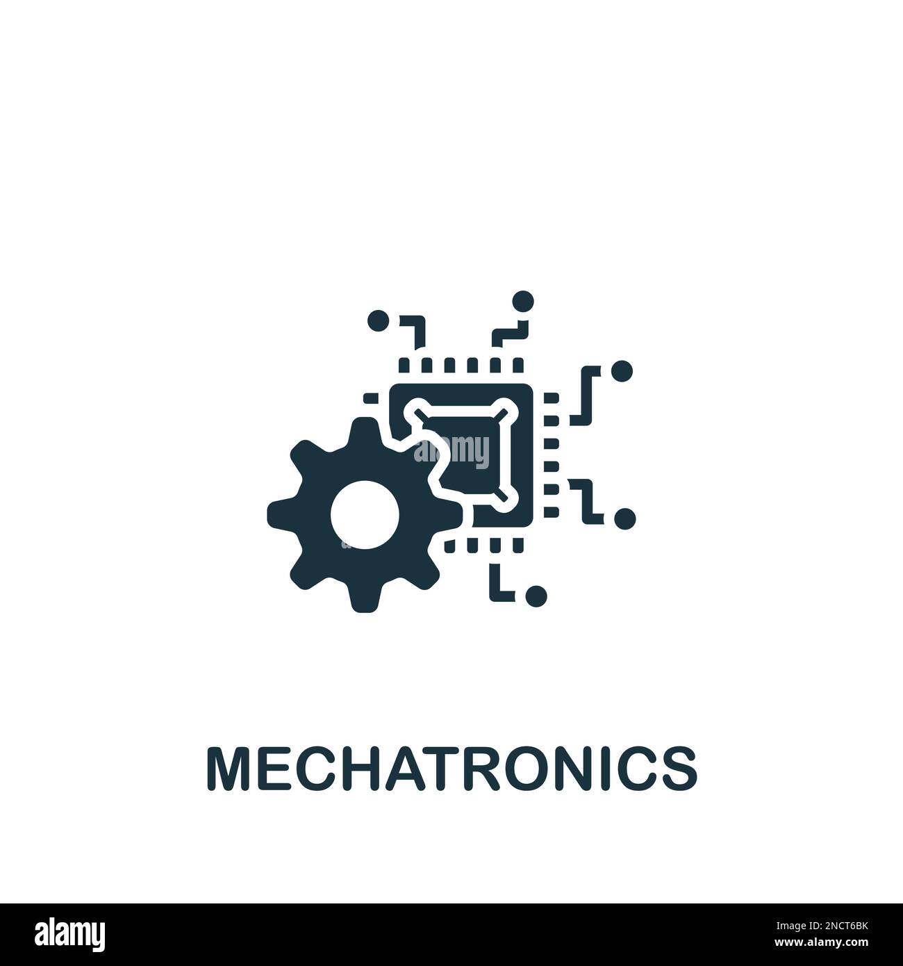 Mechatronics Icon Monochrome Simple Sign From Engineering Collection