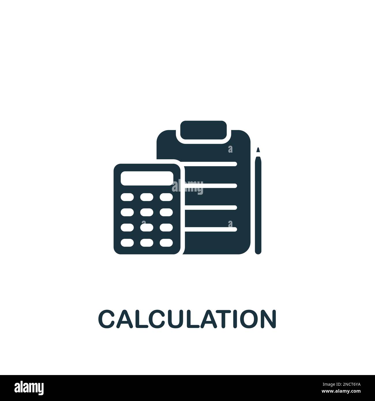 Calculation icon. Monochrome simple sign from engineering collection ...