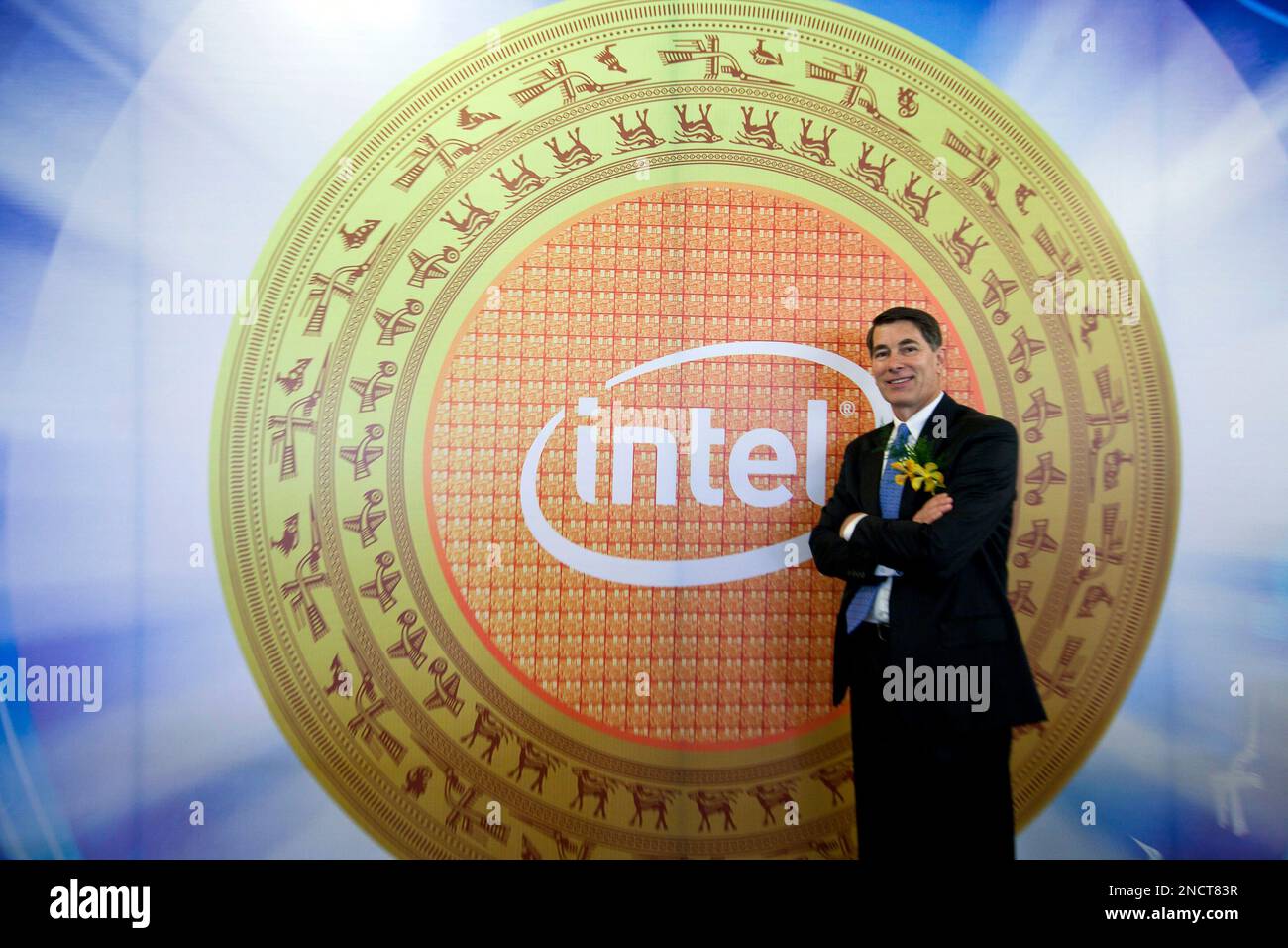 Intel Vietnam General Manager Rick Howarth poses in front of the Intel ...