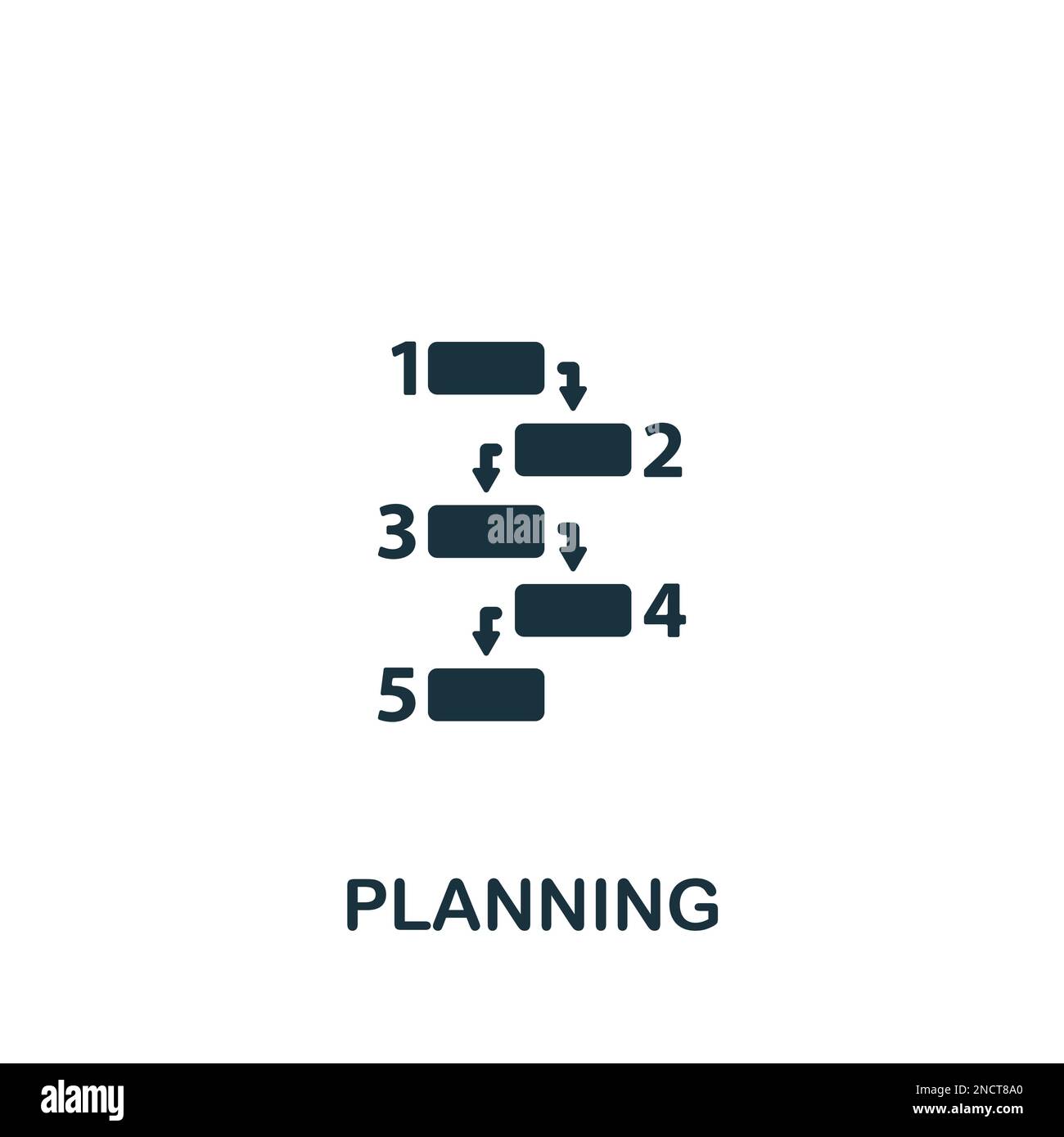 Planning icon. Monochrome simple sign from engineering collection ...