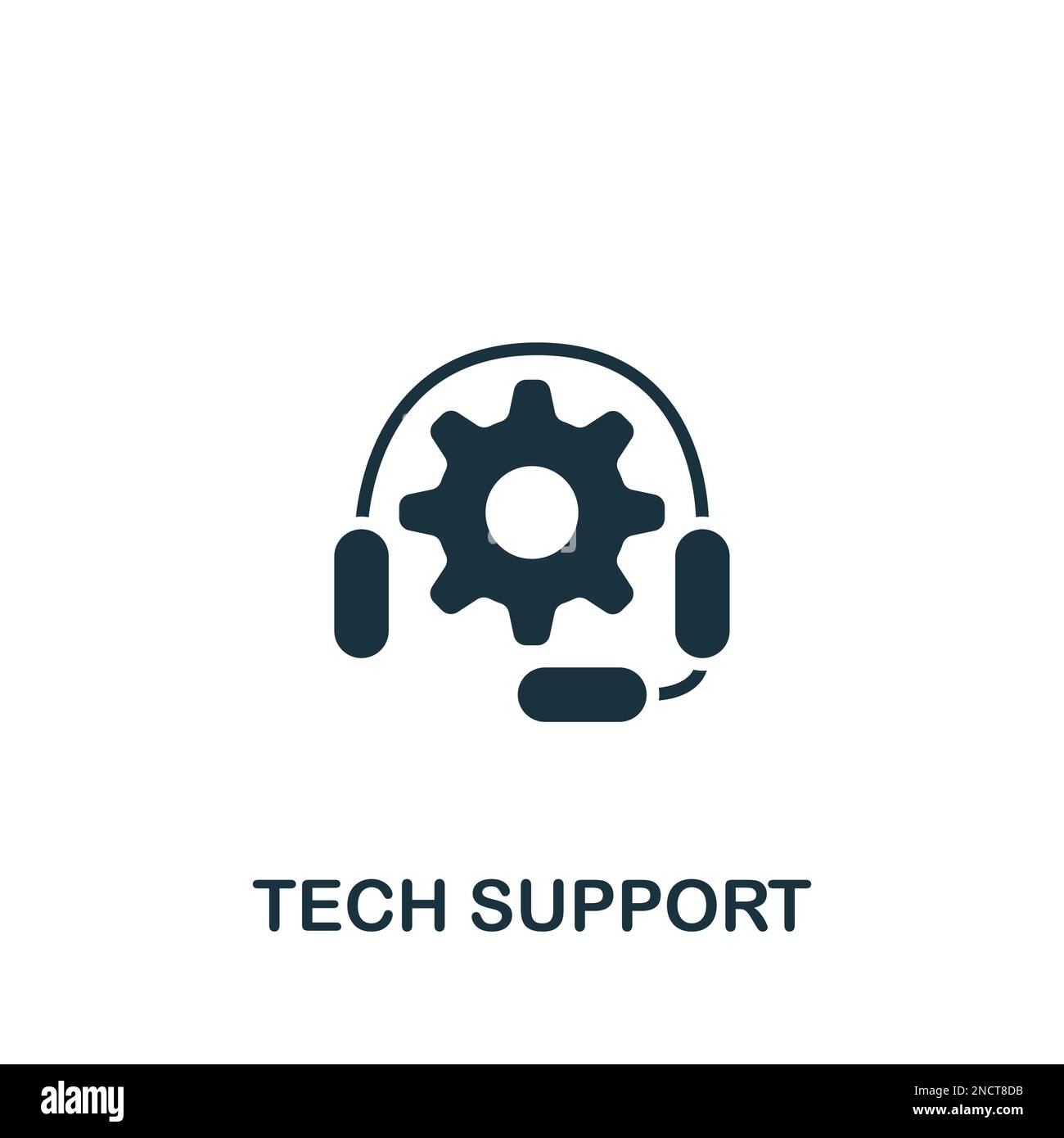 Tech support icon. Monochrome simple sign from engineering collection ... Tech support icon. Monochrome simple sign from engineering collection ...