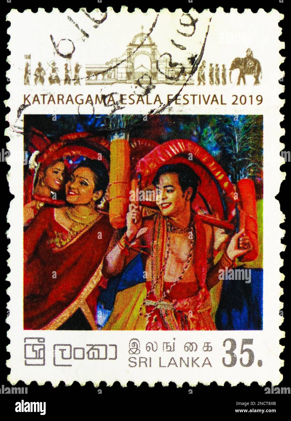 MOSCOW, RUSSIA - FEBRUARY 4, 2023: Postage stamp printed in Sri Lanka ...