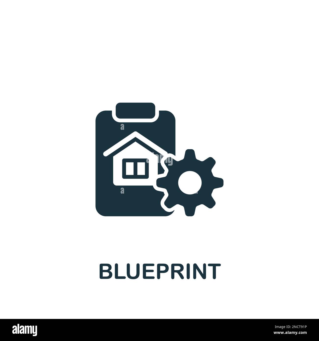 Blueprint icon. Monochrome simple sign from engineering collection ...