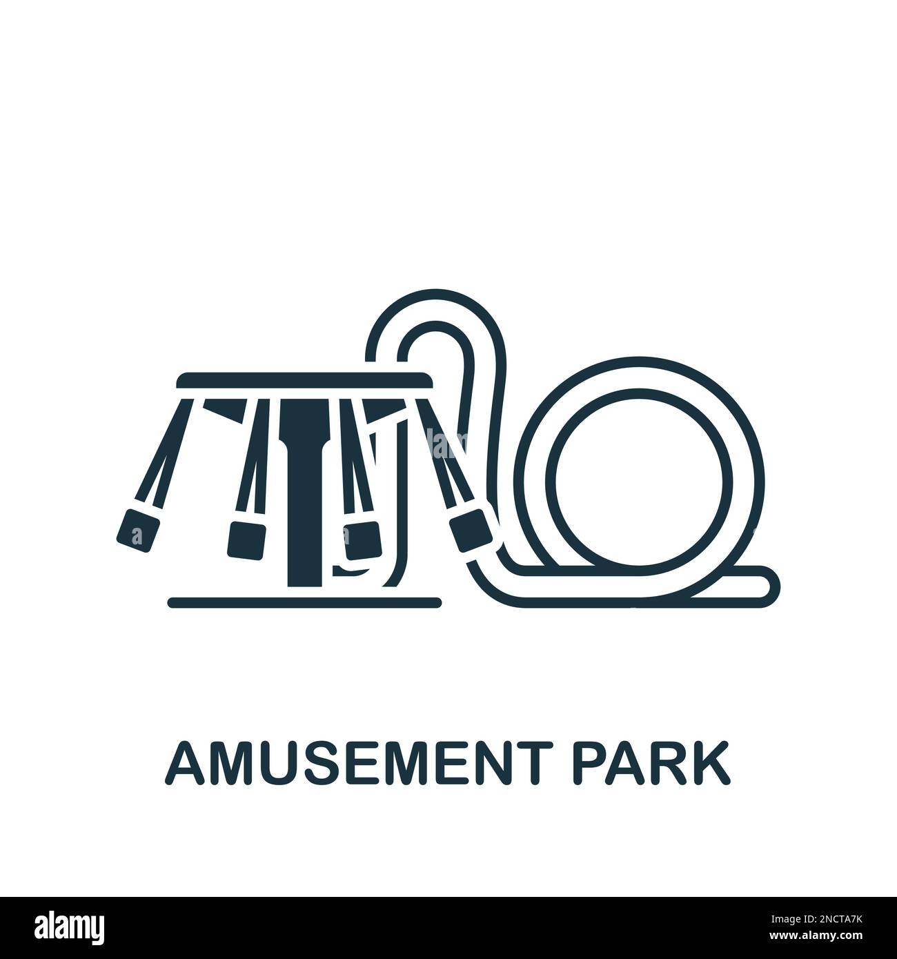 Amusment park icon. Monochrome simple sign from entertainment ...
