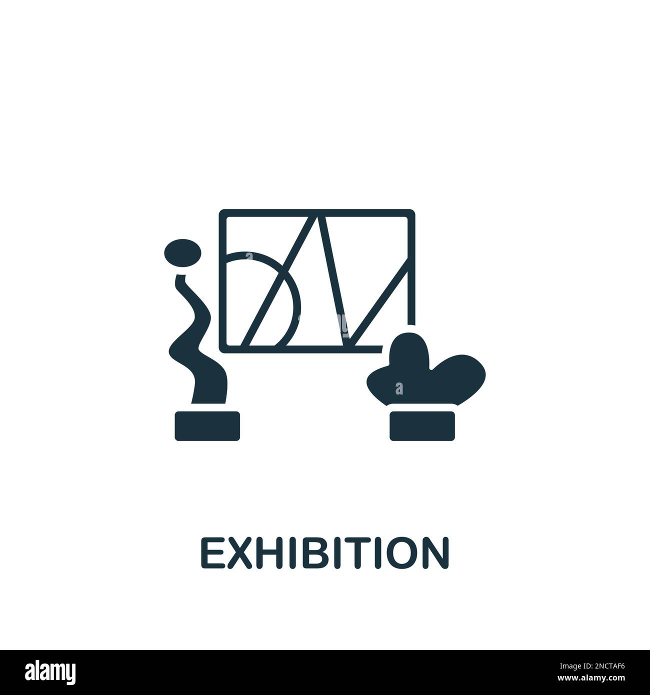 Exhibition icon. Monochrome simple sign from entertainment collection ...