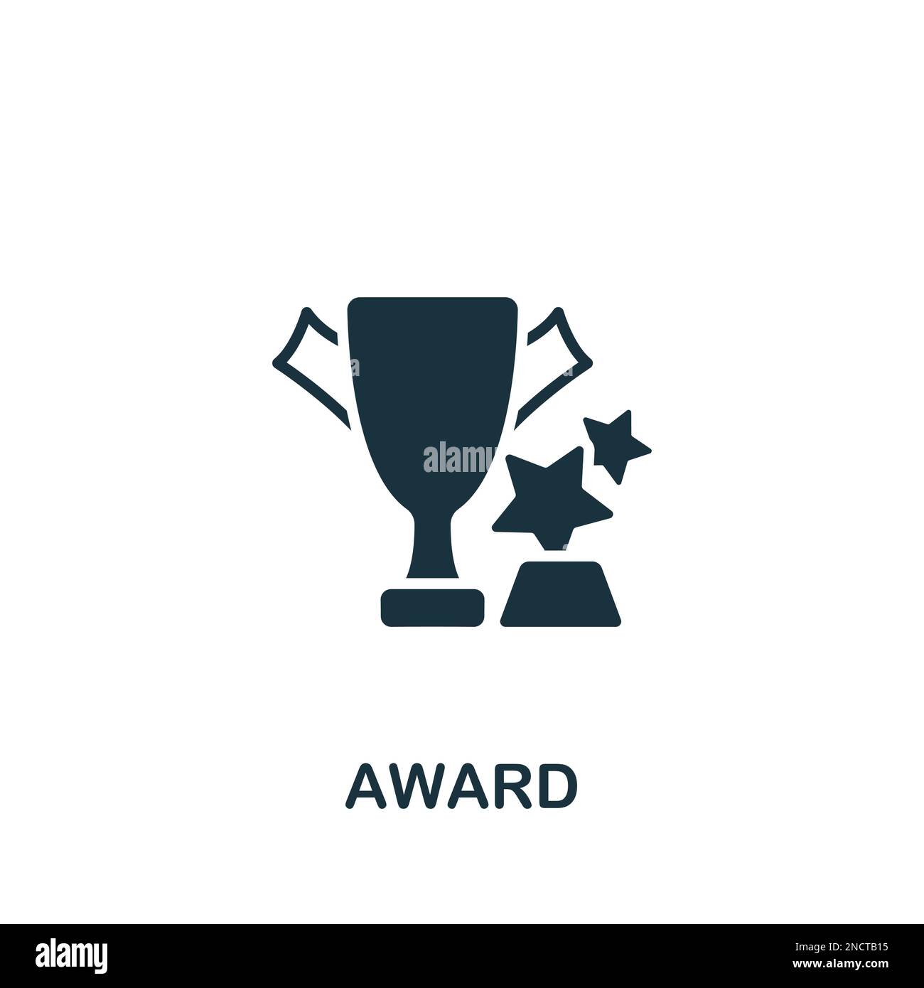 Award icon. Monochrome simple sign from entertainment collection. Award ...