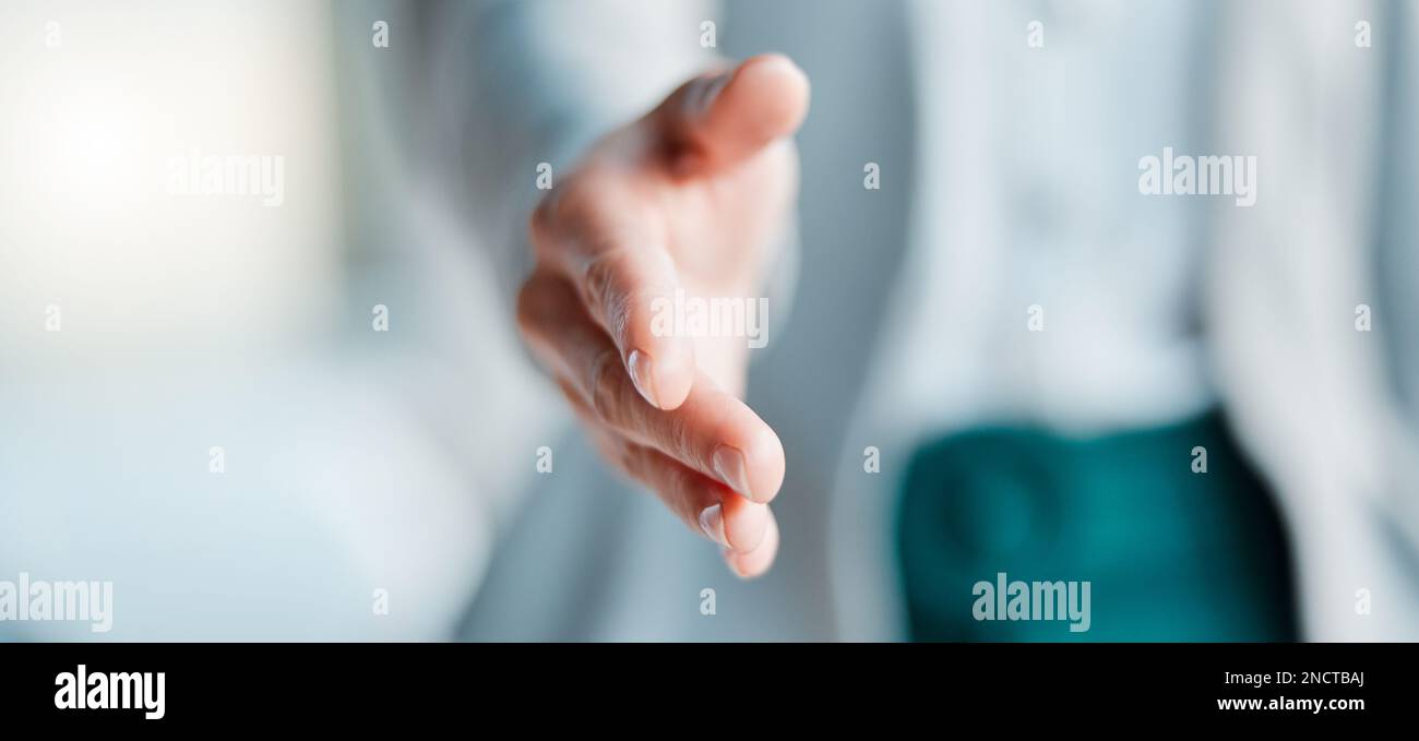 Hands, handshake and hiring for greeting, meeting or partnership, b2b ...