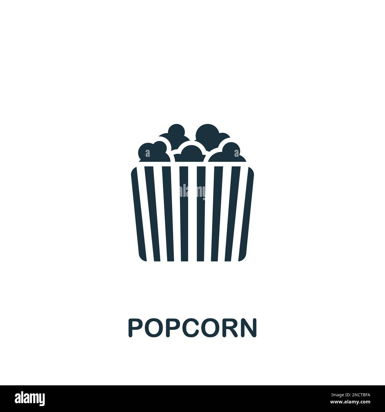 Popcorn Icon Monochrome Simple Sign From Entertainment Collection