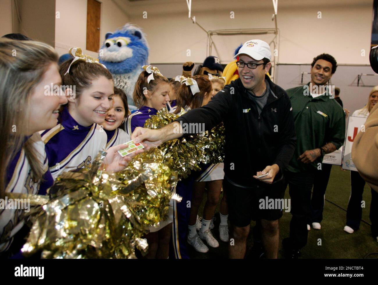 Jared Fogle hands out Subway gift cards to Guerin High School ...