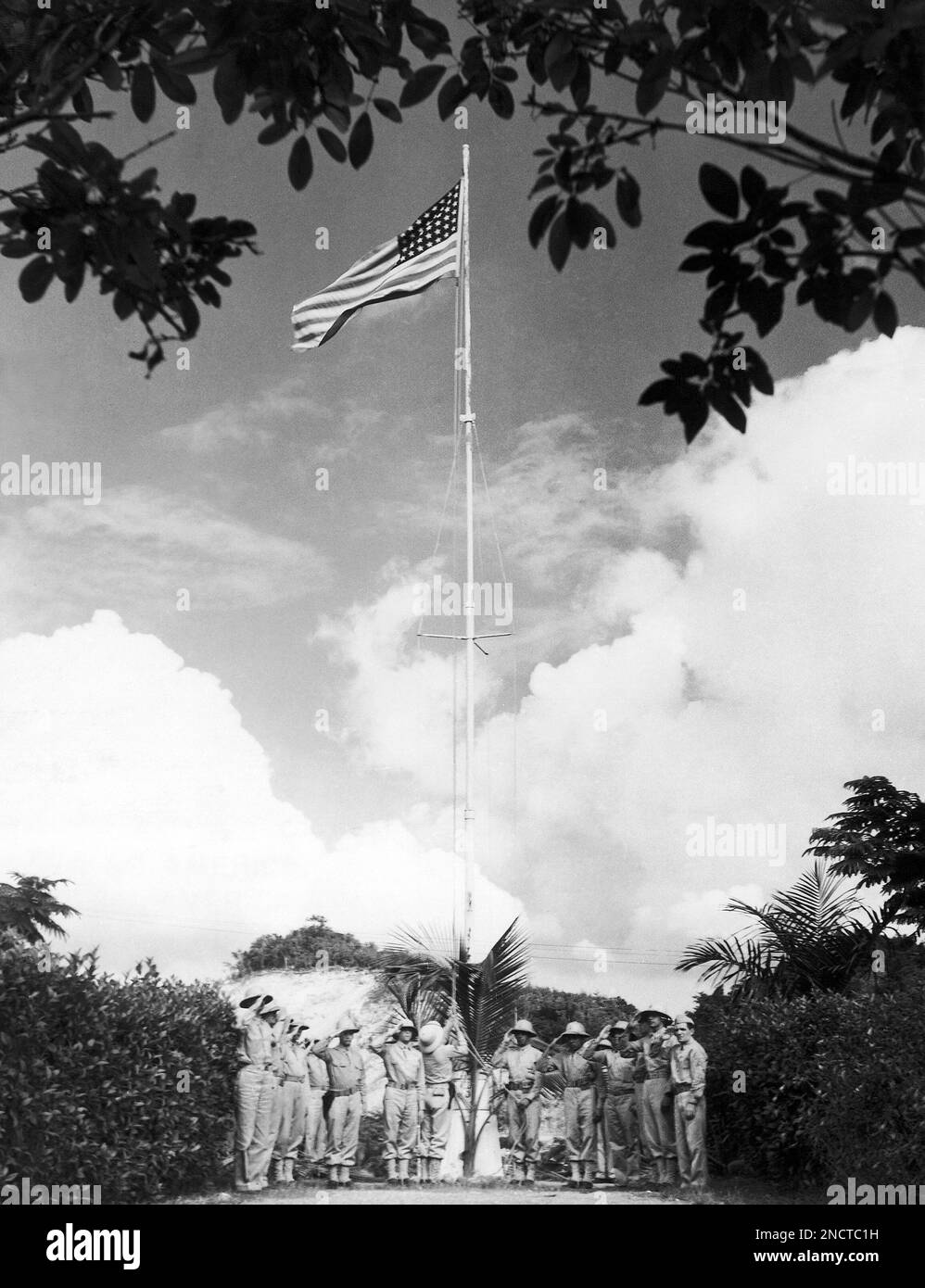 High above the Caribbean waves Old Glory at Fort Buchanan, largest U.S ...