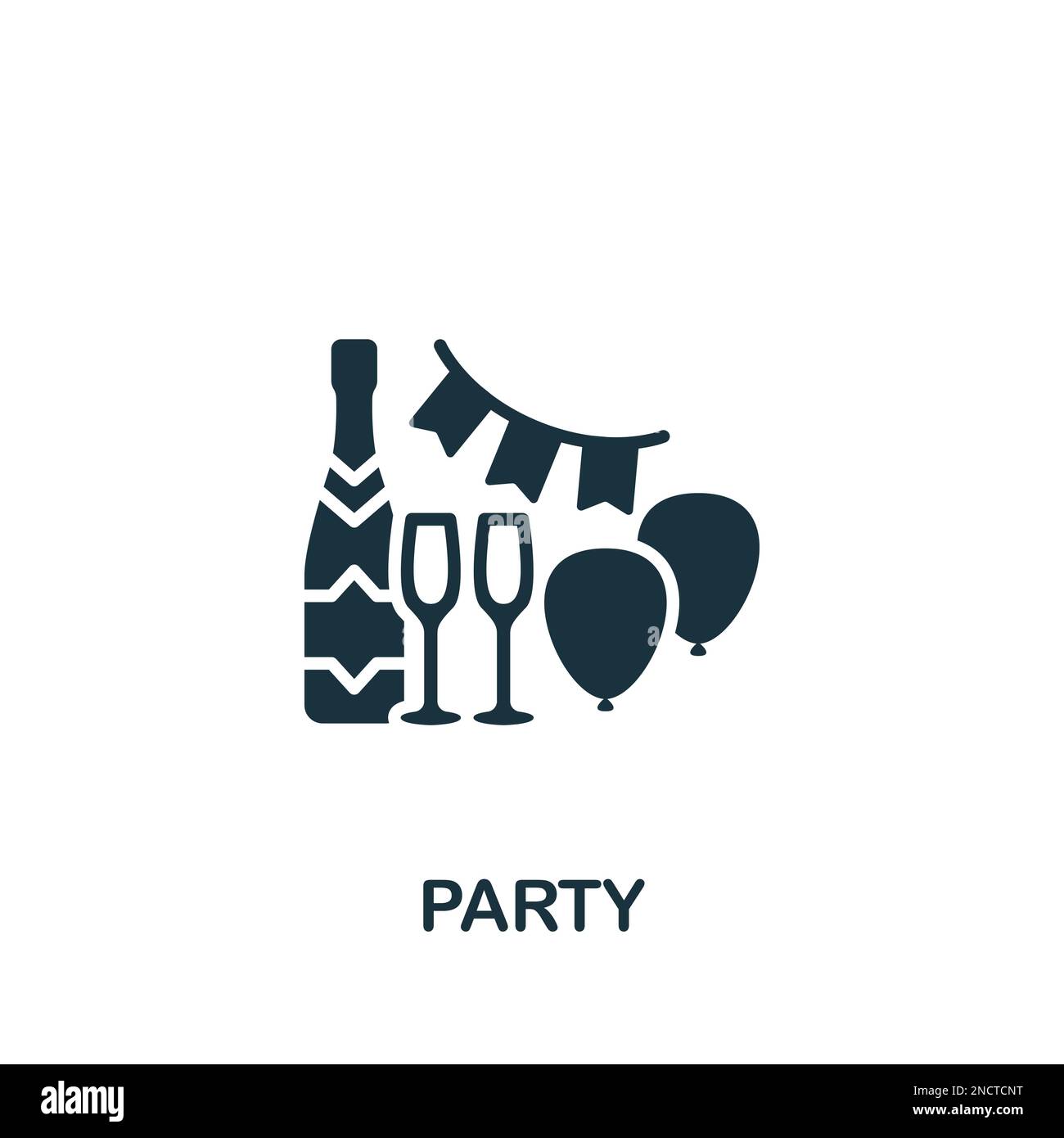 Party icon. Monochrome simple sign from entertainment collection. Party ...