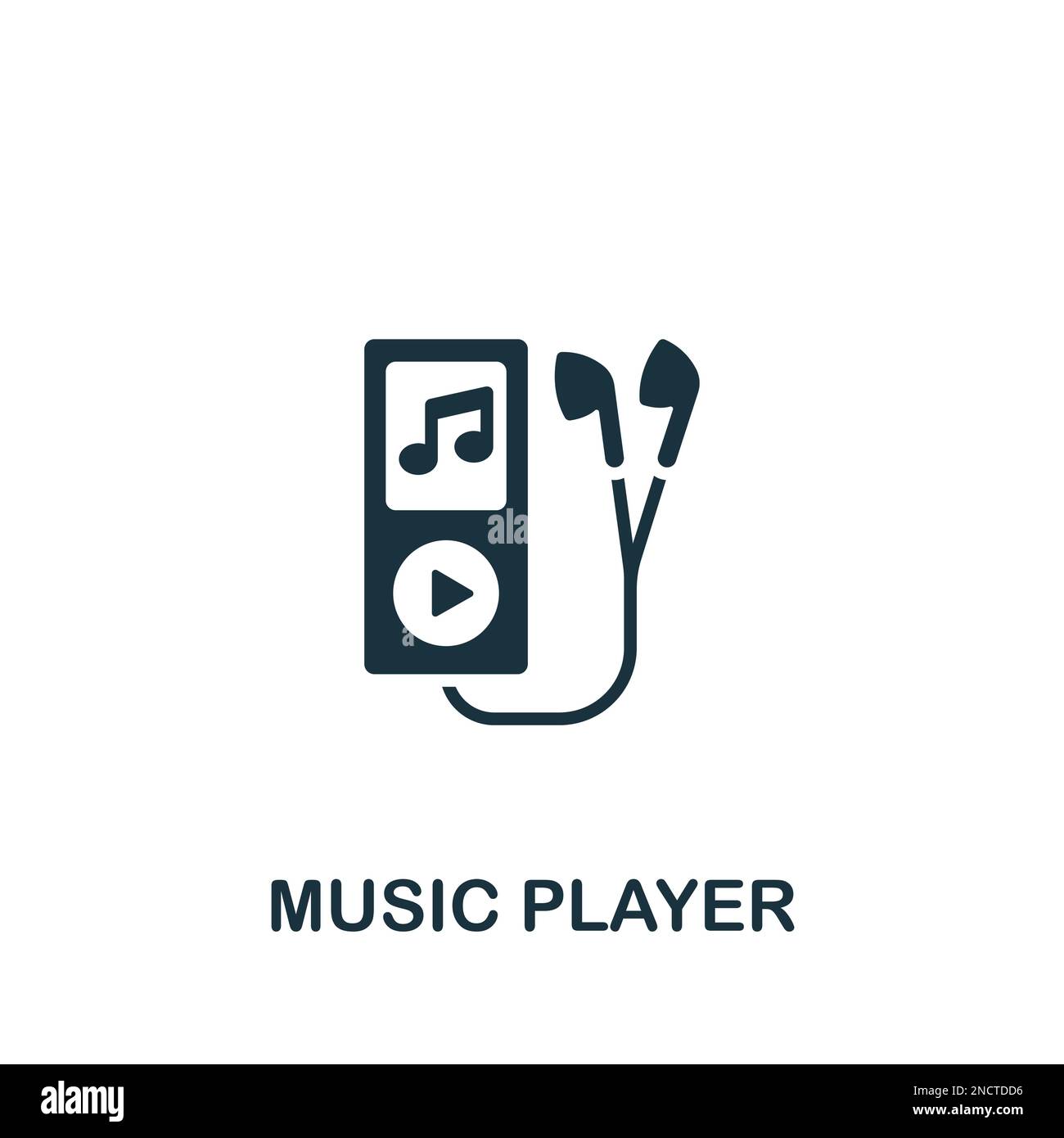 Music player icon. Monochrome simple sign from entertainment collection ...