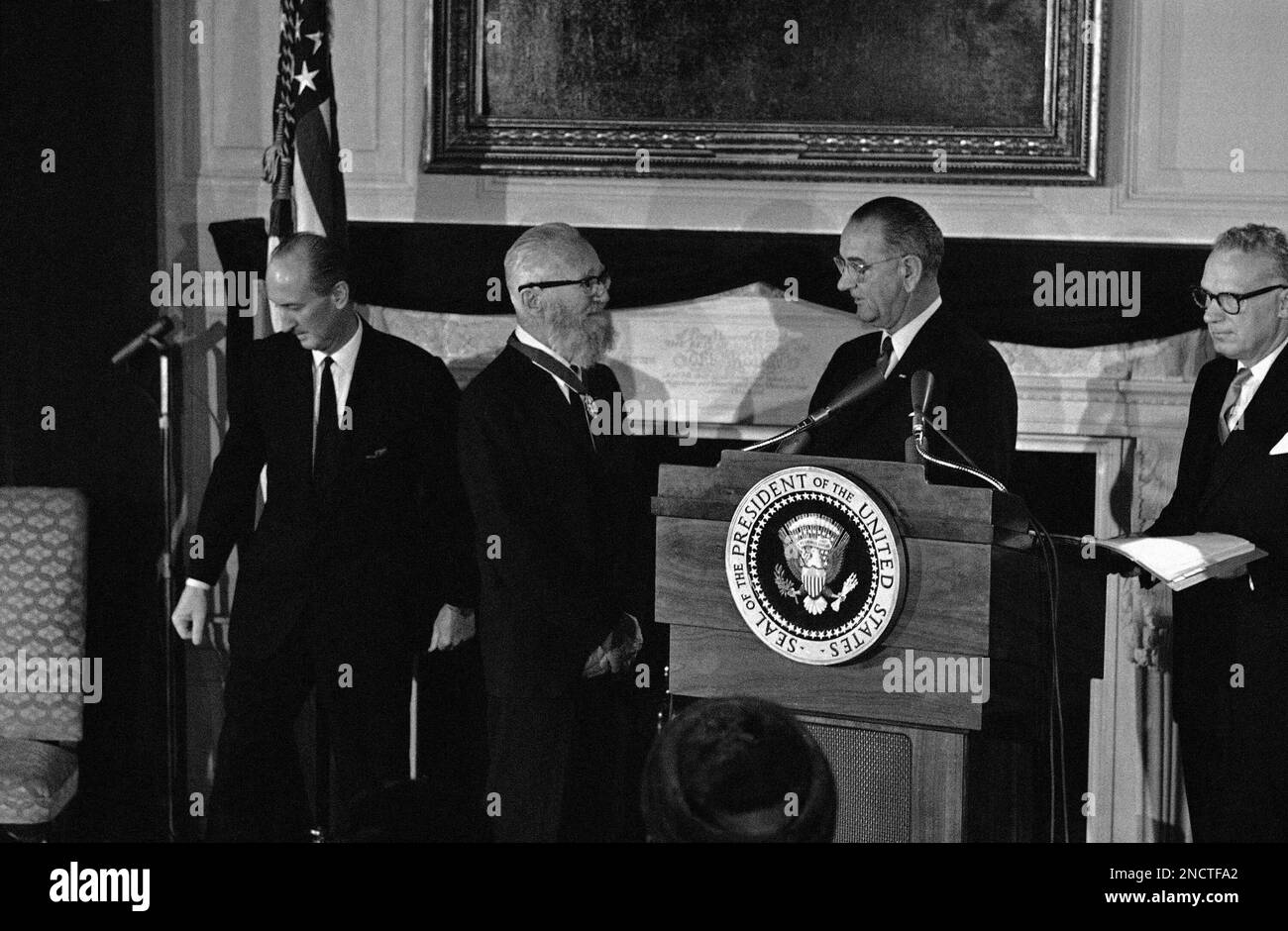 Edward Steichen photographerand collectpor , receives the Presidential ...