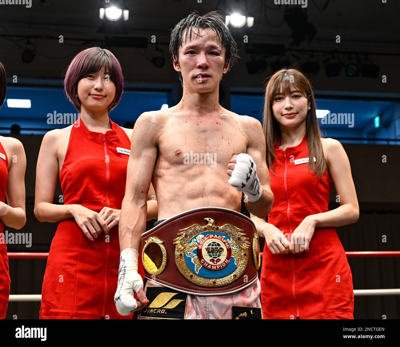 Tokyo, Japan. 14th Feb, 2023. Kenta Nakagawa won the vacant WBO Asia Pacific Super Flyweight ...