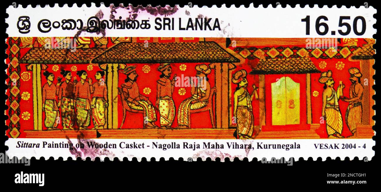 MOSCOW, RUSSIA - FEBRUARY 4, 2023: Postage stamp printed in Sri Lanka ...