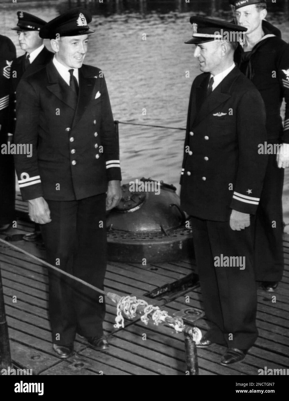 Lieut. B.G. Heslop, left, of the British navy and Lieut. John Corbus ...