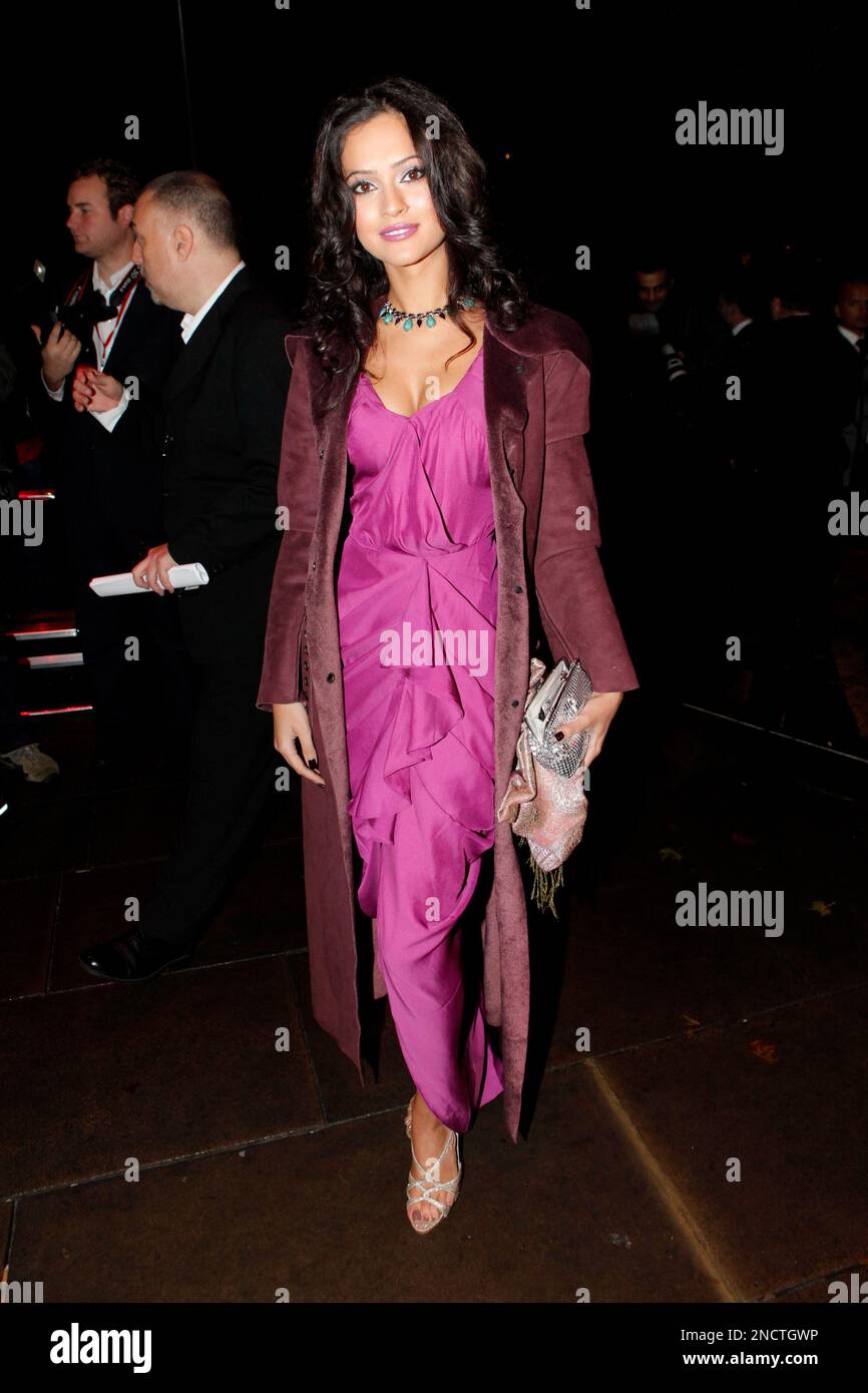 British model actress Cleo Isaacs arrives at The Asian Awards at ...
