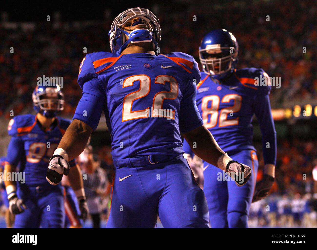 Boise State's Doug Martin (22) celebrates after scoring against ...