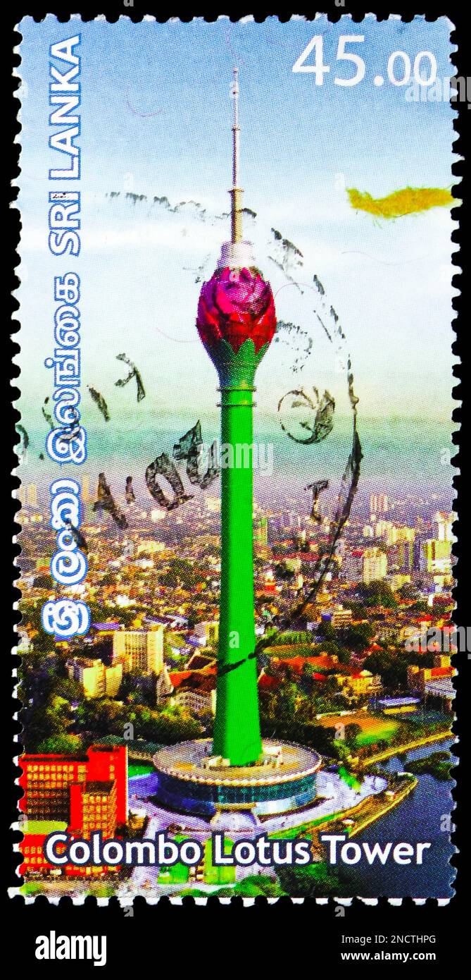 MOSCOW, RUSSIA - FEBRUARY 4, 2023: Postage stamp printed in Sri Lanka ...