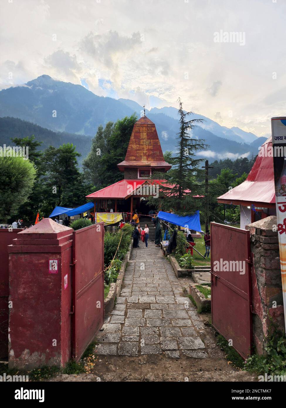 INDIA, KASHMIR, PAHALGAM, June 2022, Devotee at Gauri Shankar Temple, a ...