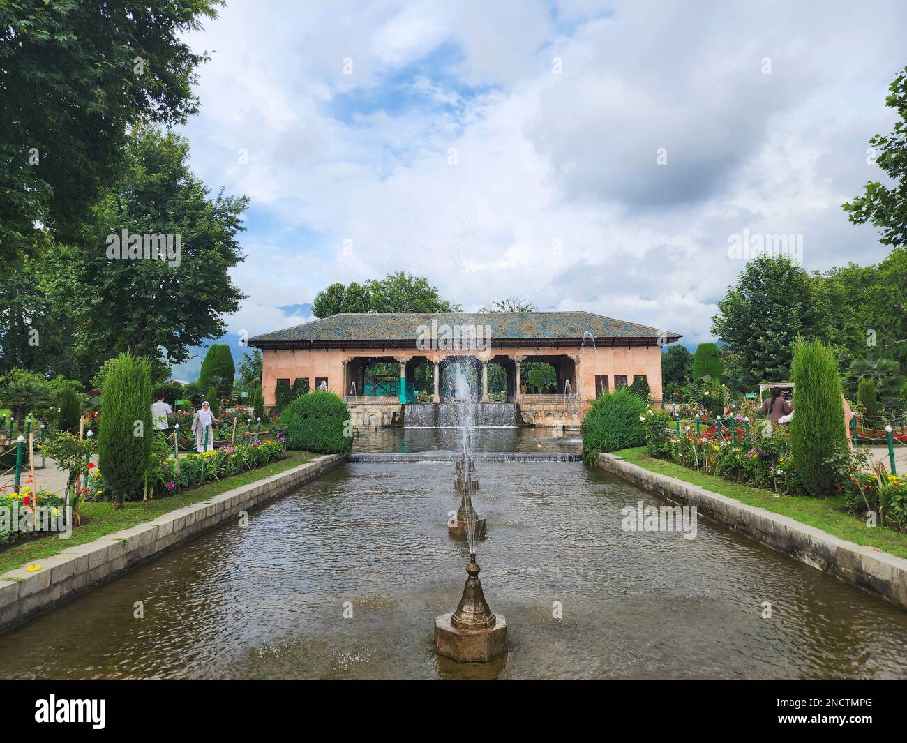 INDIA, KASHMIR, June 2022, Tourist at Shalimar Bagh, situated on the ...