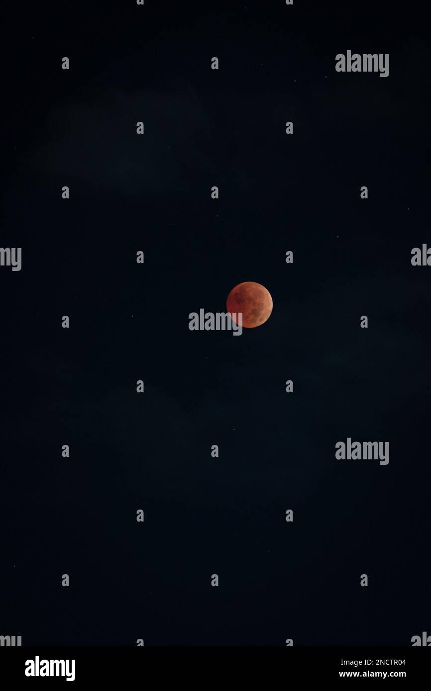 Bloodmoon caused by the total lunar eclipse on November 8, 2022 Stock ...