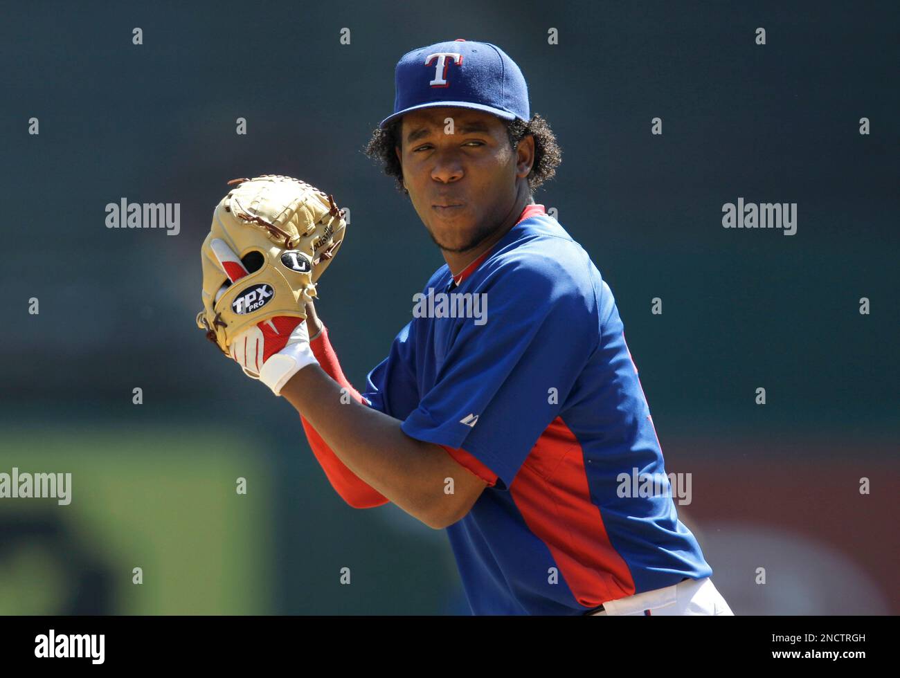 Texas Rangers' Neftali Feliz during a team practice for the World ...